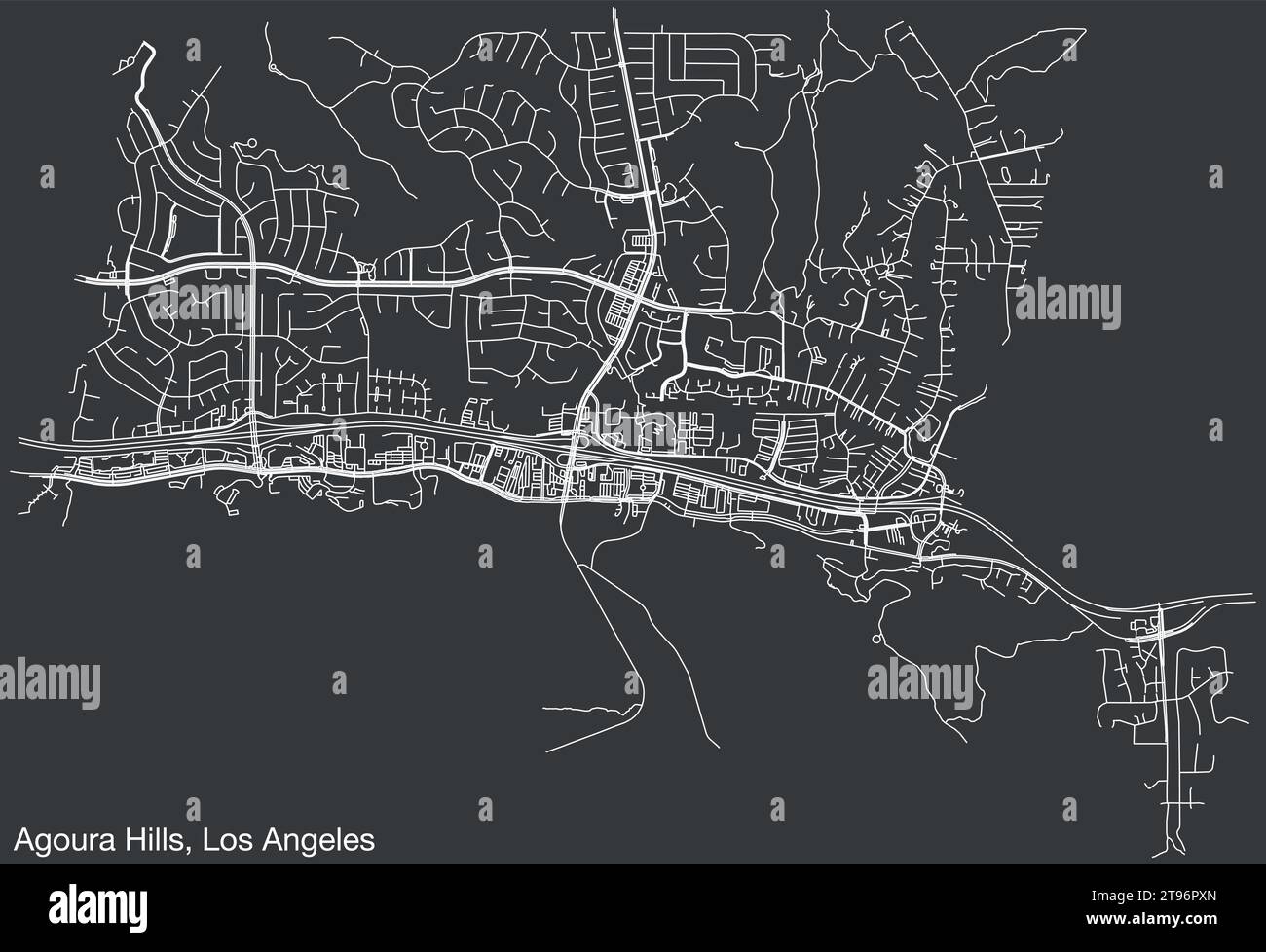 Street roads map of the CITY OF AGOURA HILLS, LOS ANGELES CITY COUNCIL ...