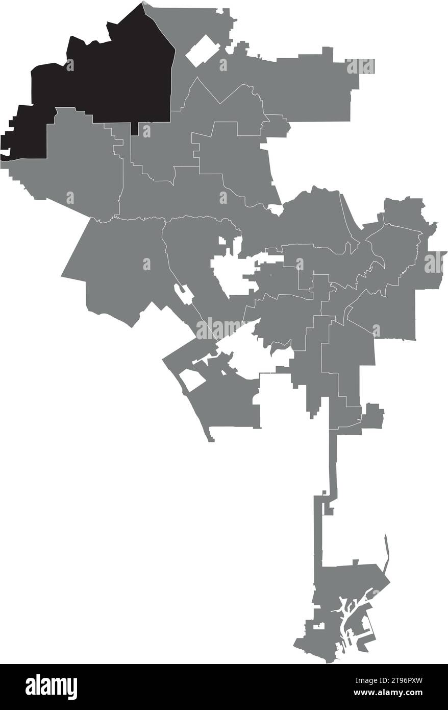 Locator map of the 12TH DISTRICT, LOS ANGELES CITY COUNCIL Stock Vector ...