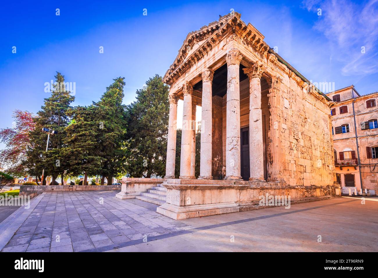 Pula, Croatia. The Temple of Augustus is a well-preserved Roman temple ...