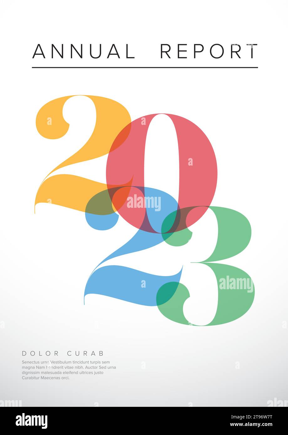 Vector light abstract annual report cover template with sample text and ...