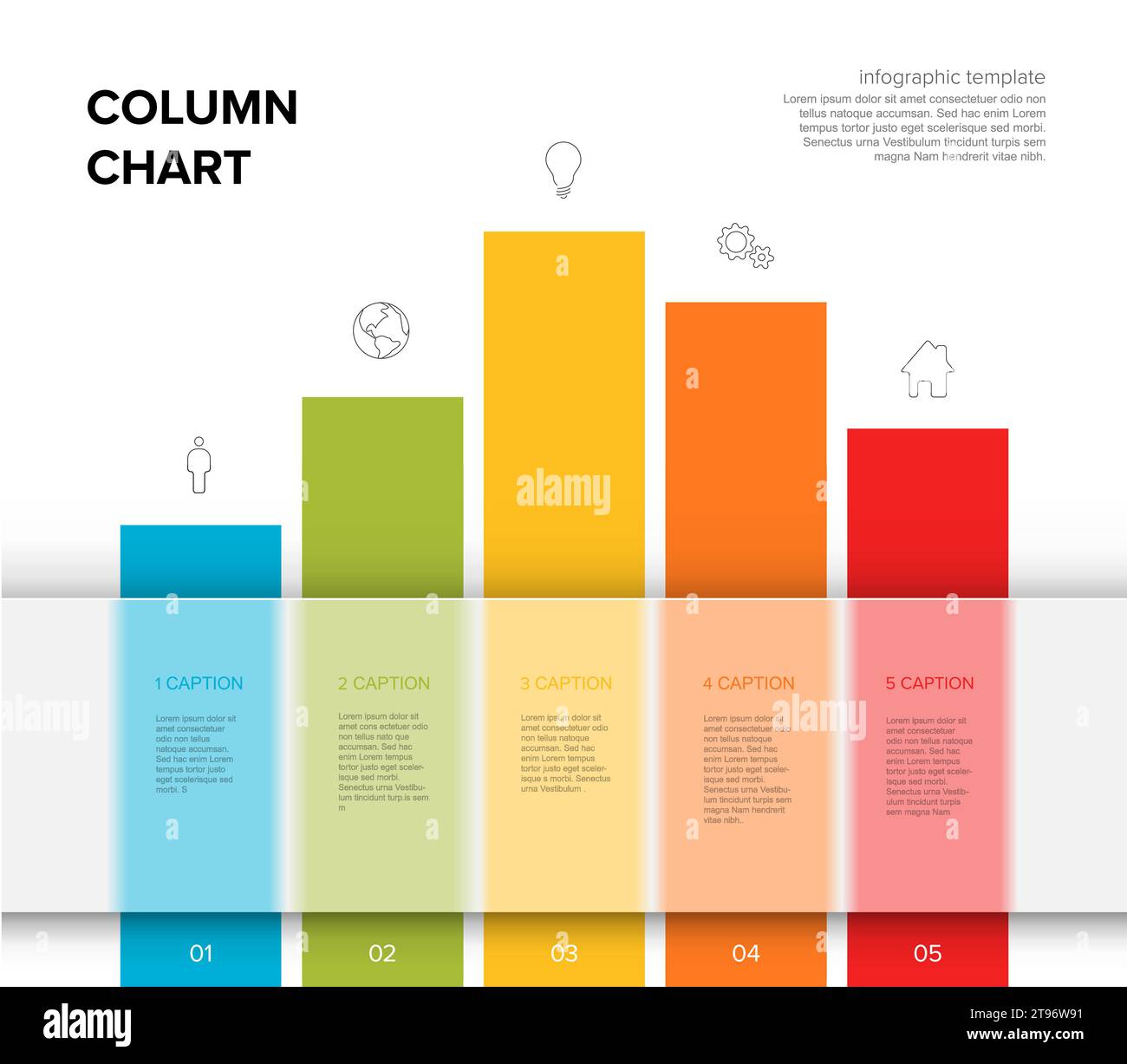 Vector Infographic report template design with paper labels stickers ...