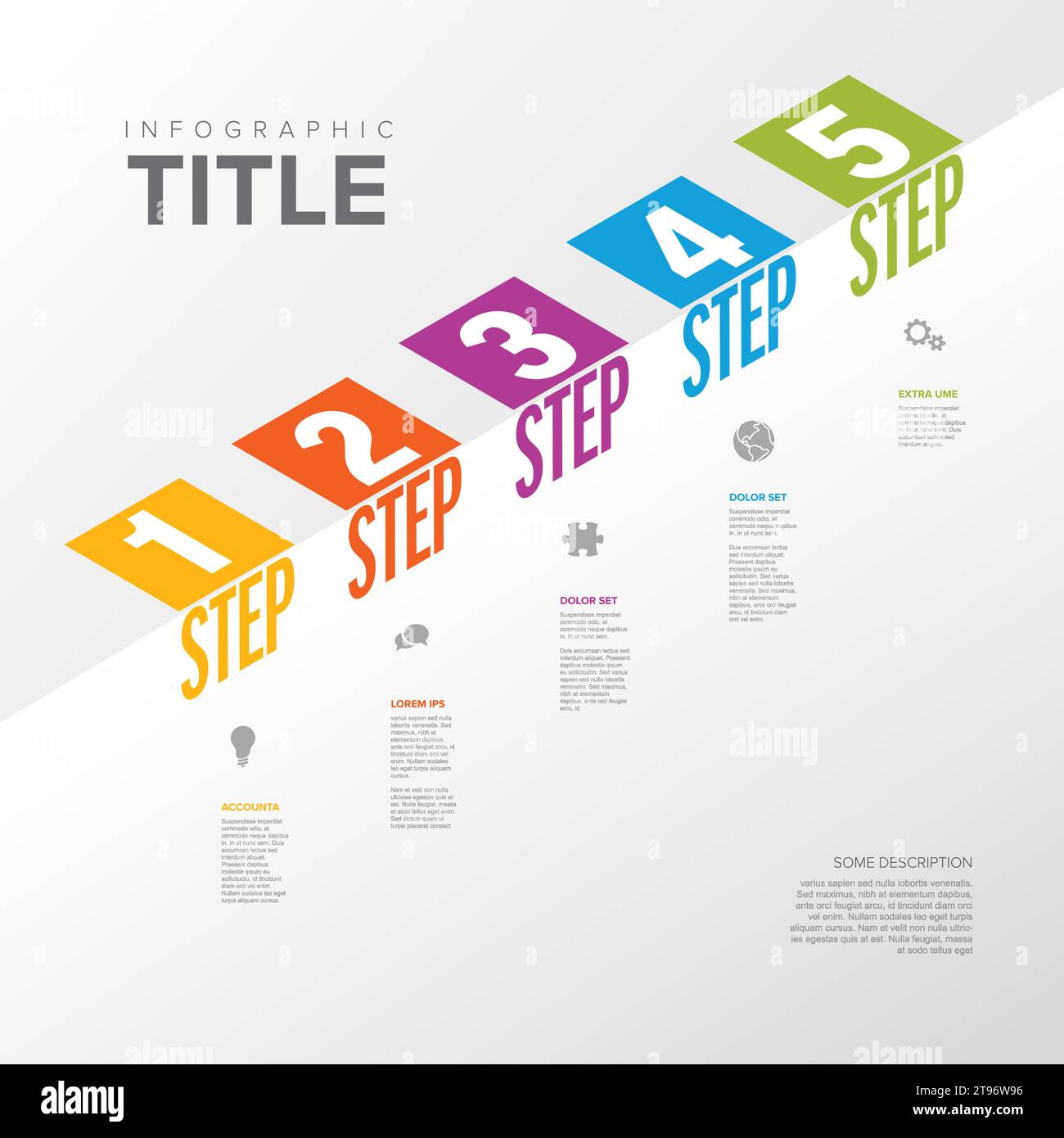Vector Infographic steps on the edge diagram template for workflow ...
