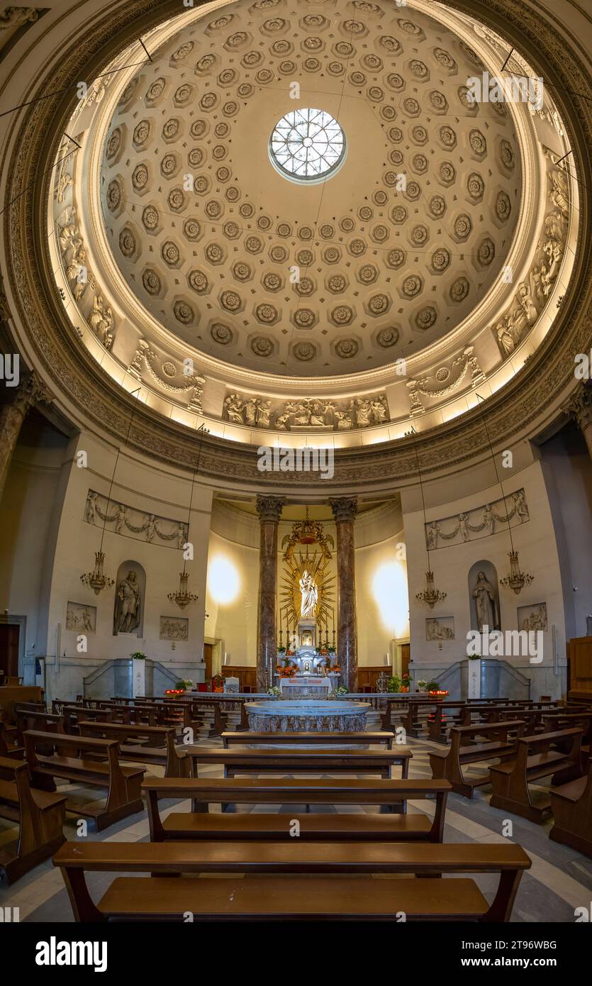 TURIN, ITALY, APRIL 11, 2023 - Panoramic view of inner of Gran Madre di ...