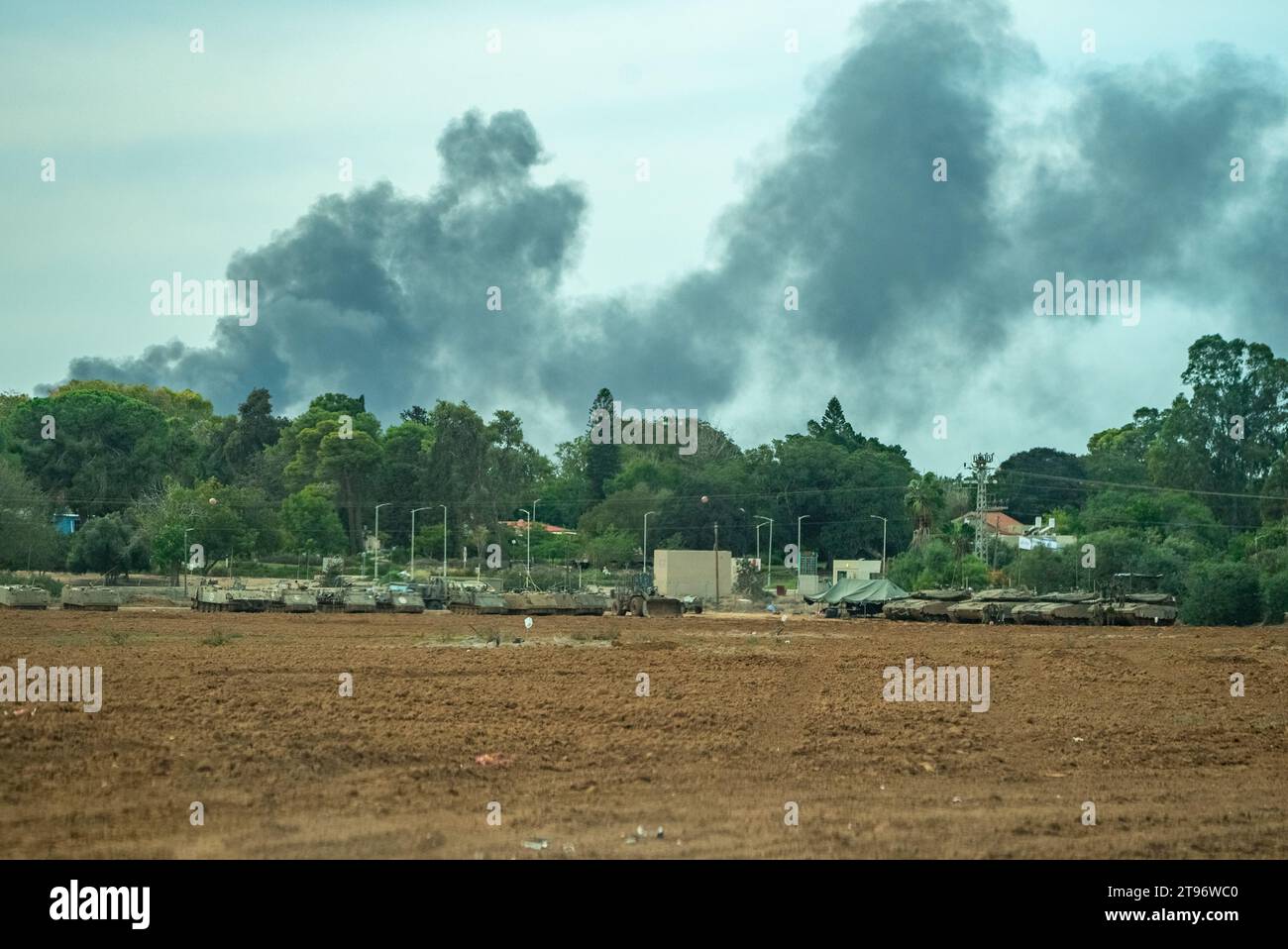 Israeli tanks on their way to war in Gaza Stock Photo - Alamy