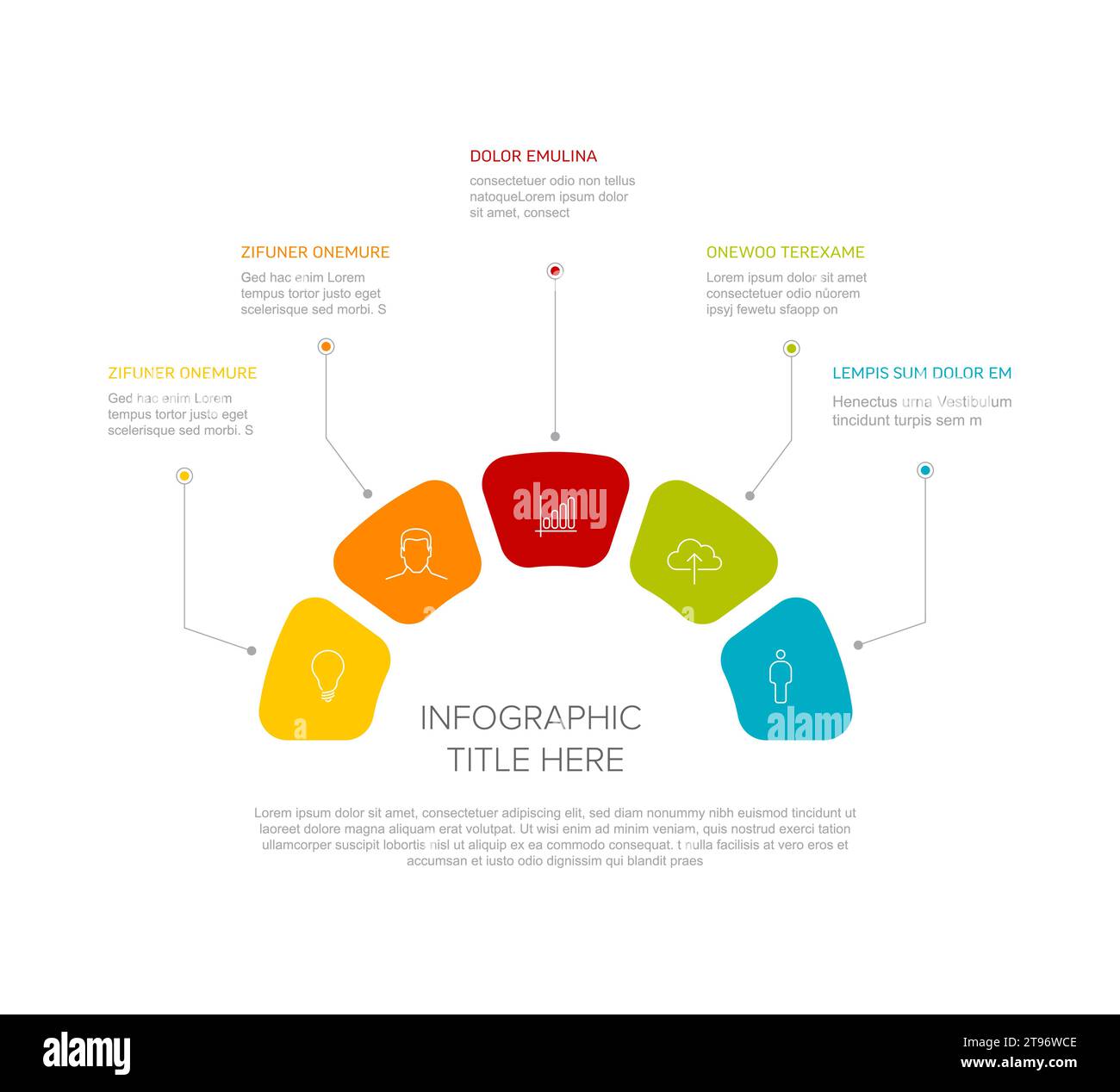 Vector multipurpose Infographic template with five rounded elements ...
