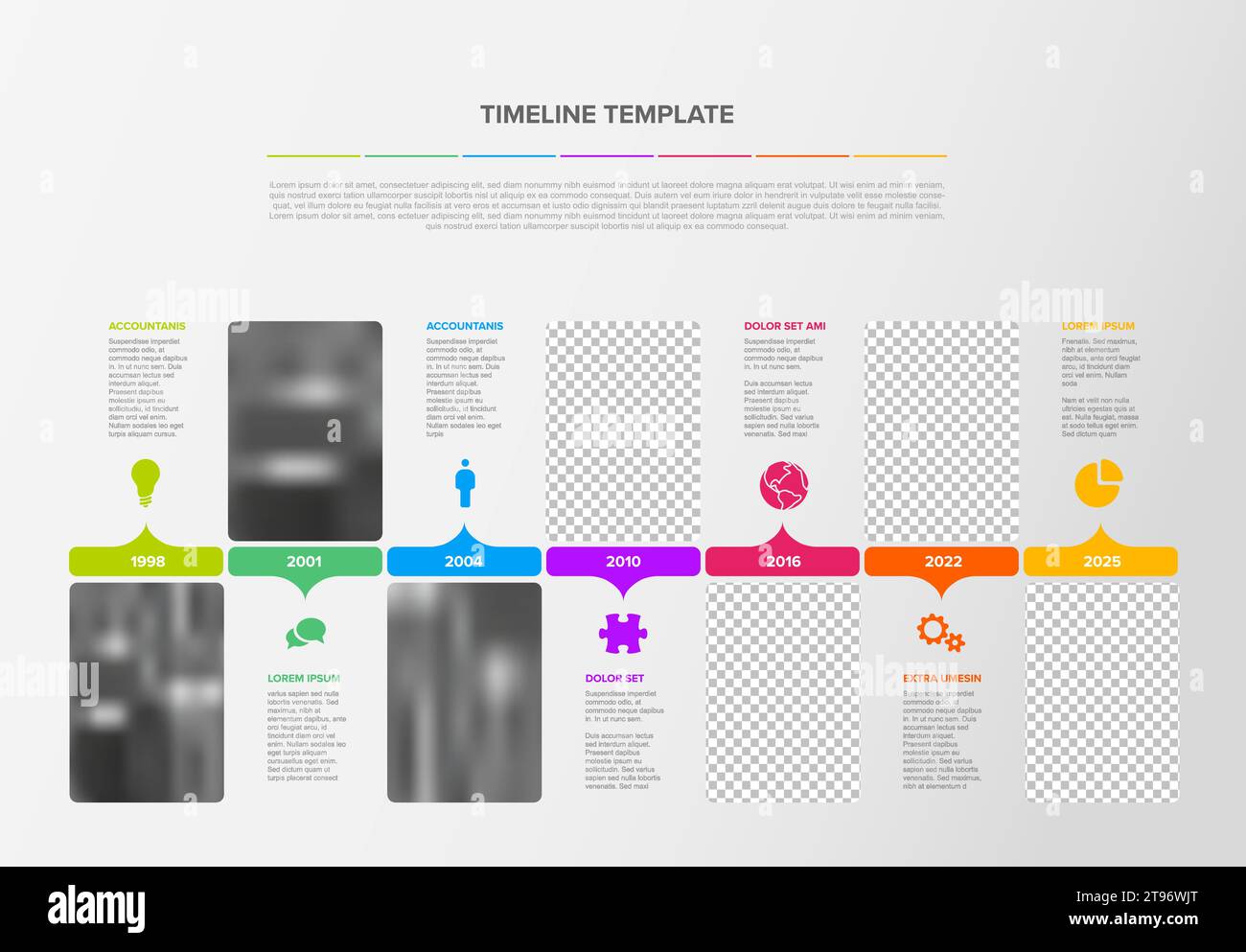Vector multipurpose simple light progress timeline steps template with ...