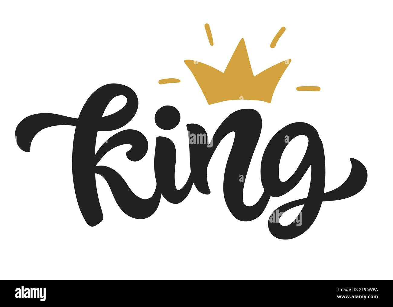 King Inscription Logo Hand Written Lettering Crown Stock Vector Image ...
