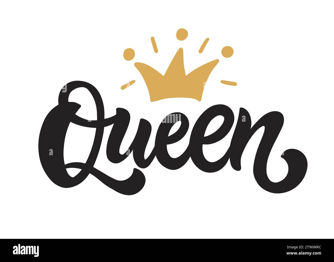 Queen Inscription Logo. Hand Written Lettering Stock Vector Image & Art ...