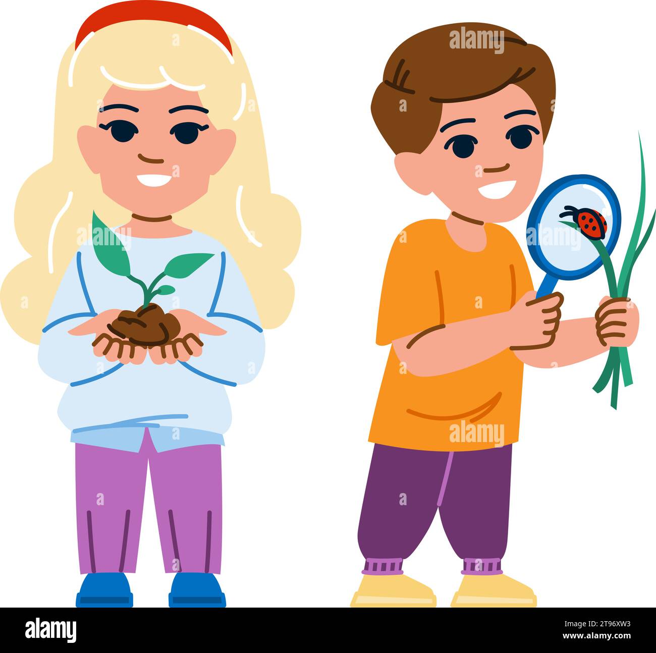 summer outdoor nature education kid vector Stock Vector Image & Art - Alamy