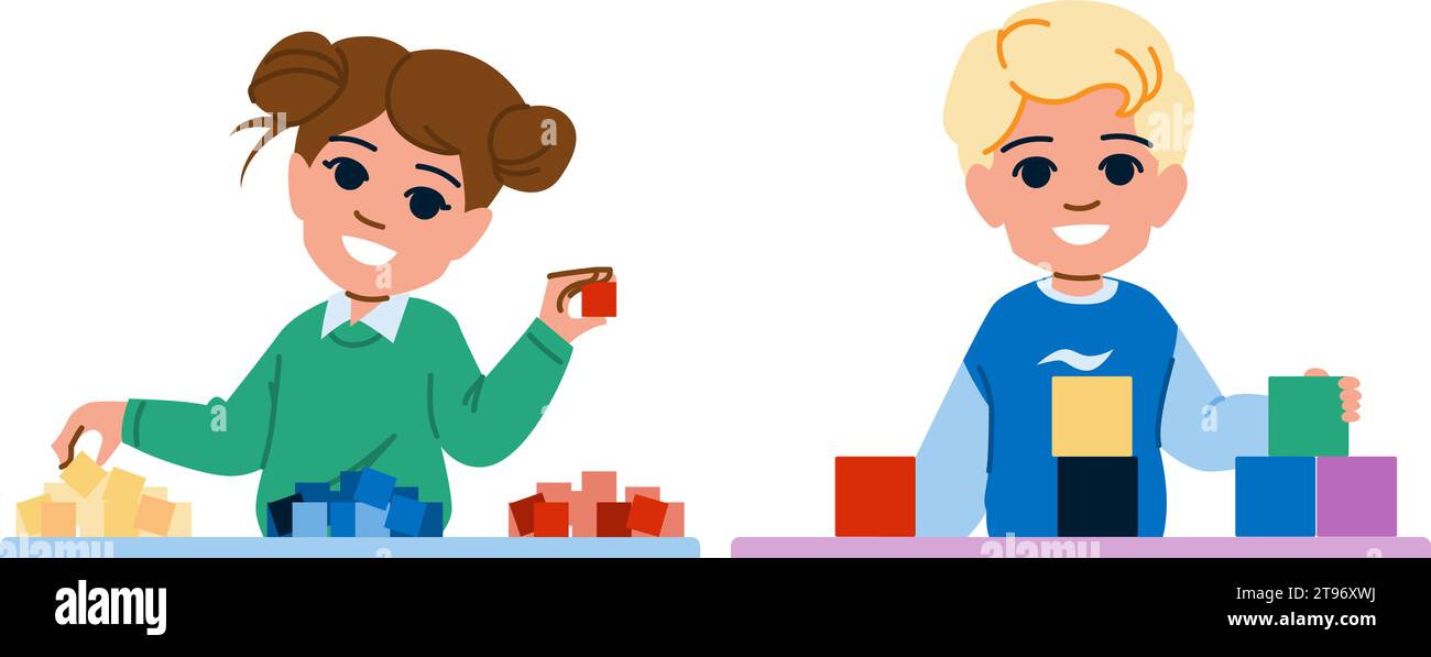 child playful learning kids vector Stock Vector Image & Art - Alamy