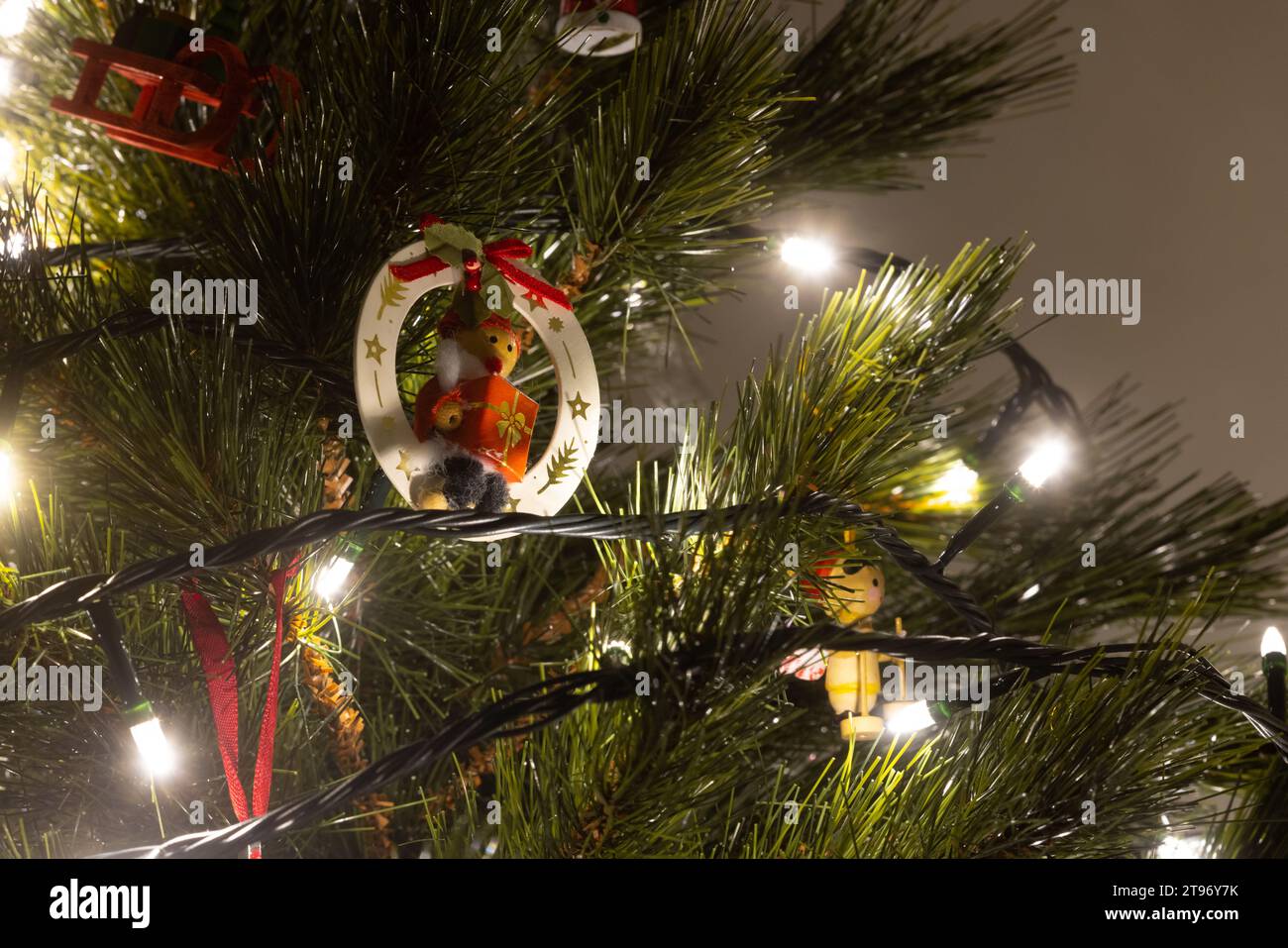 Australian Christmas decorations on a tree in the holiday period Stock ...
