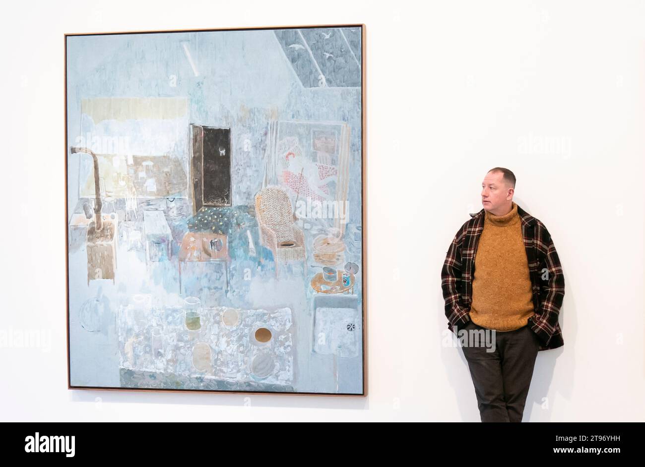 Artist Andrew Cranston with his work Aberdeen Studio (my blue period ...