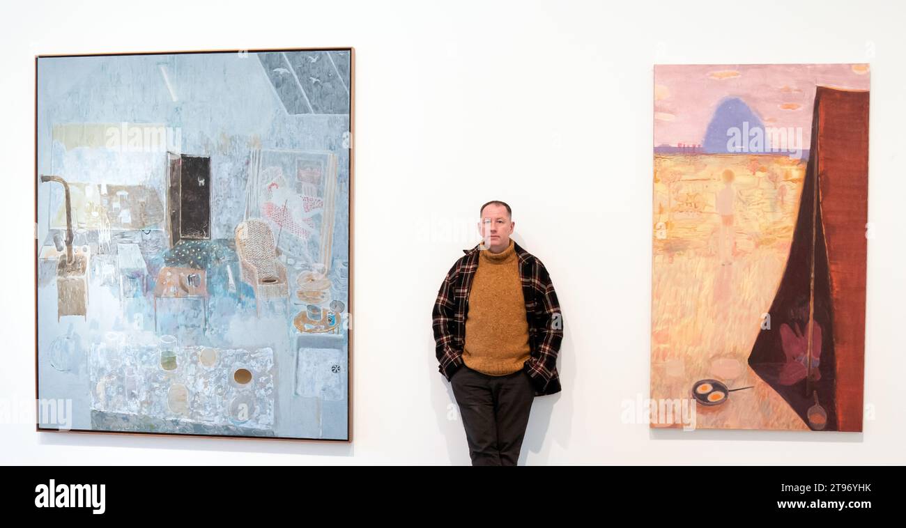 Artist Andrew Cranston with his works Aberdeen Studio (my blue period ...