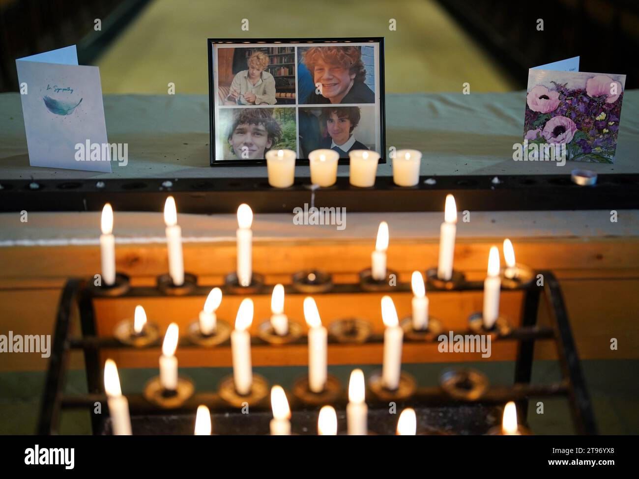 Tributes are left at Shrewsbury Abbey for Jevon Hirst, Harvey Owen ...