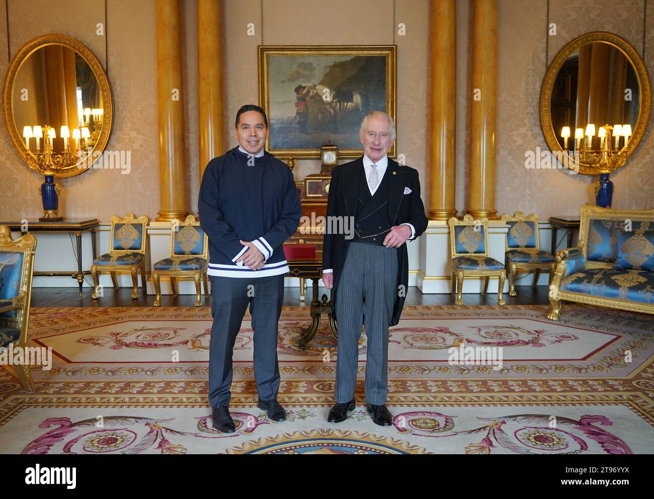 King Charles III (right) receives Natan Obed, the President of the ...