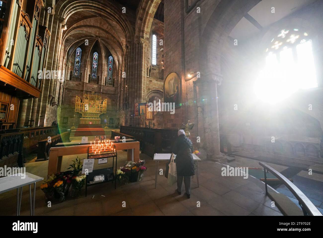 Tributes are left at Shrewsbury Abbey for Jevon Hirst, Harvey Owen ...