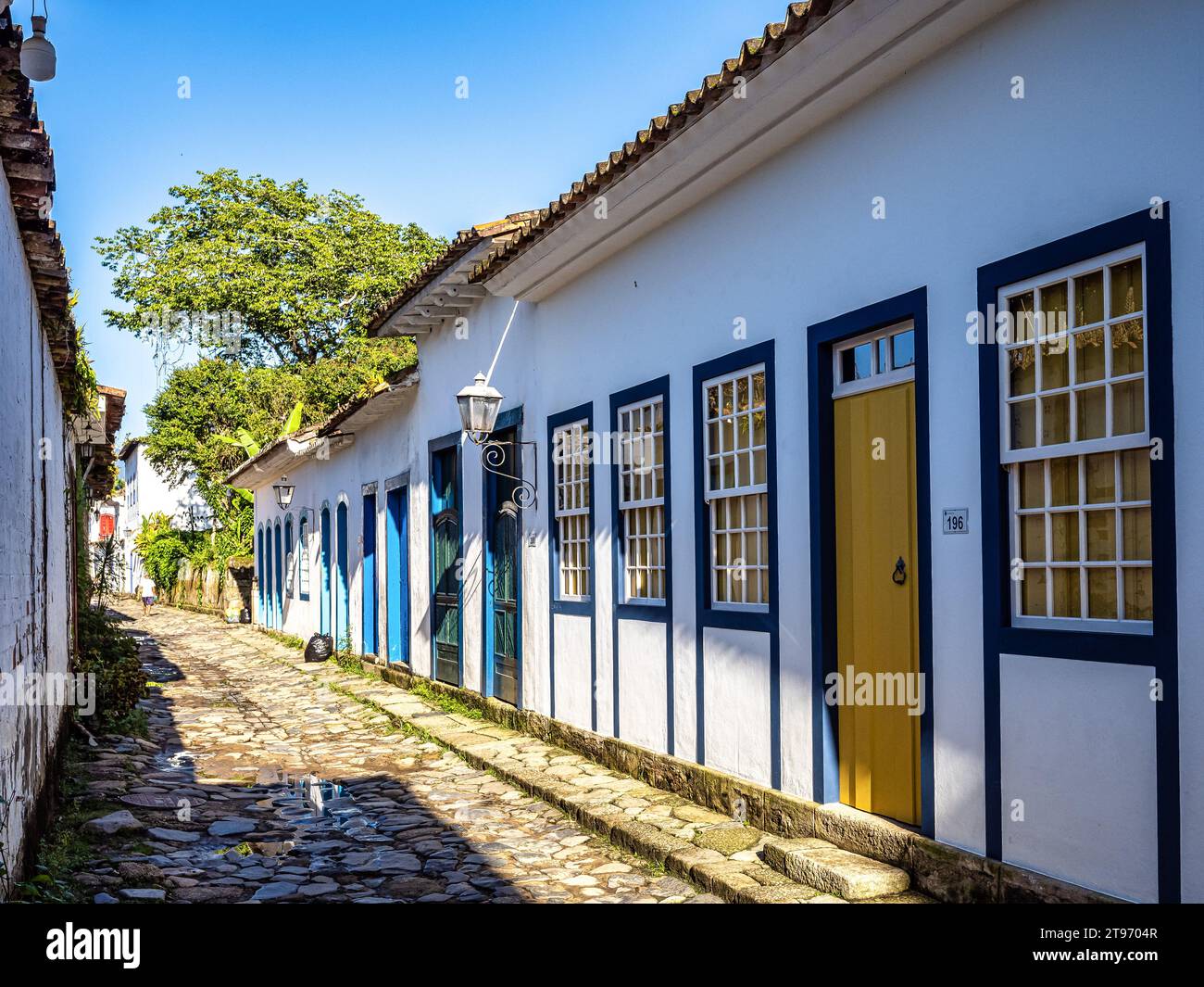 Streets and houses of historical center in Paraty, Rio de Janeiro ...