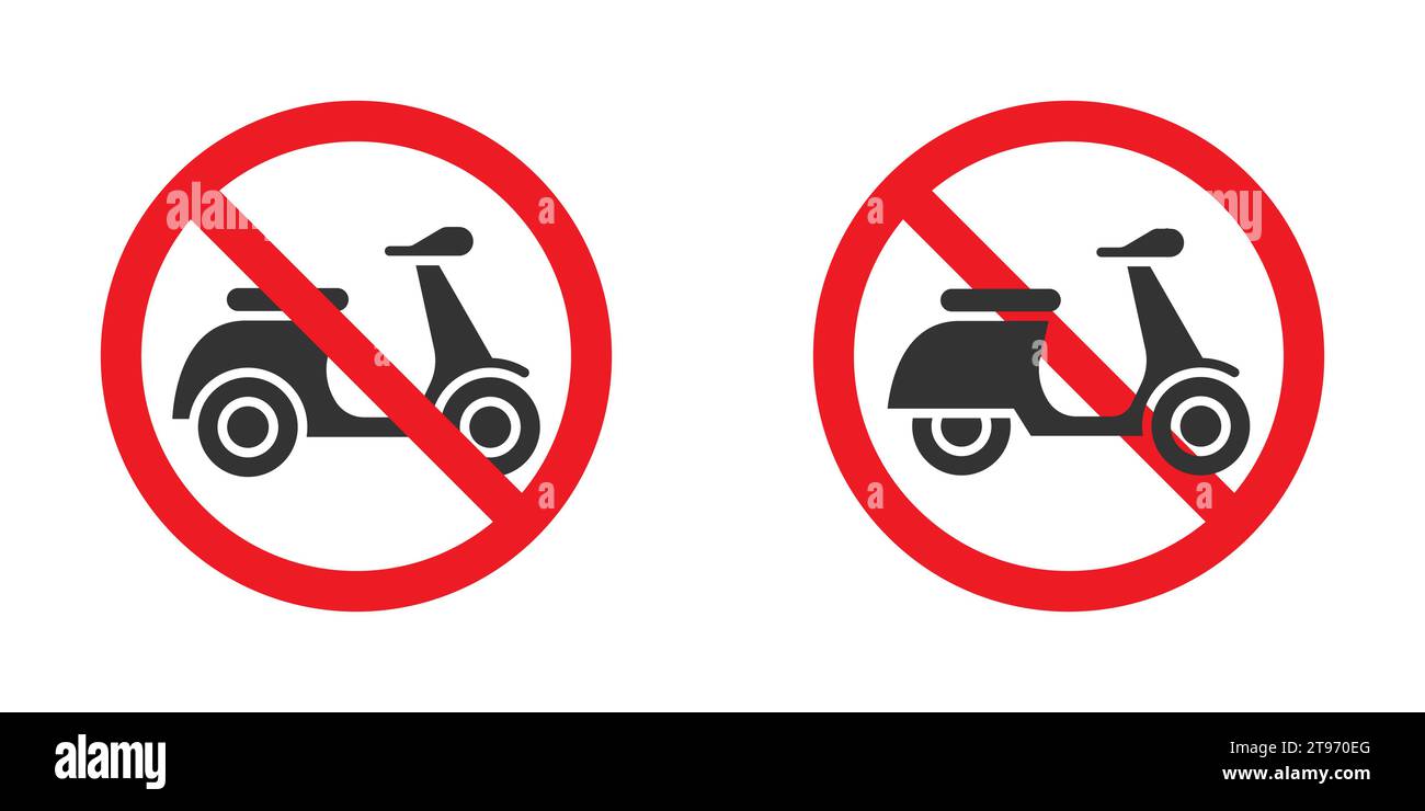 Prohibited moped road sign. Vector illustration Stock Vector Image ...