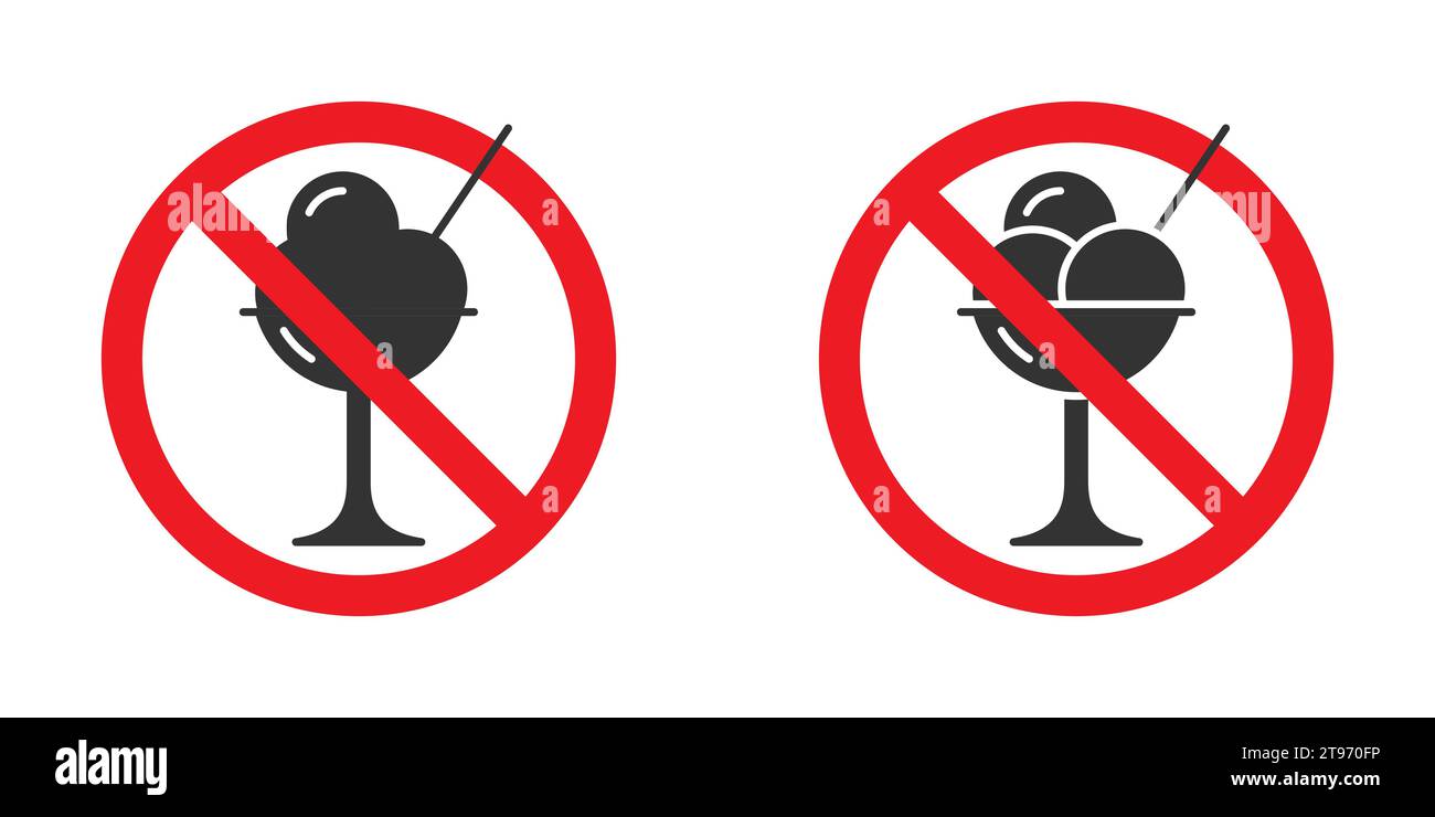 Ice cream forbidden sign. Vector illustration Stock Vector Image & Art ...
