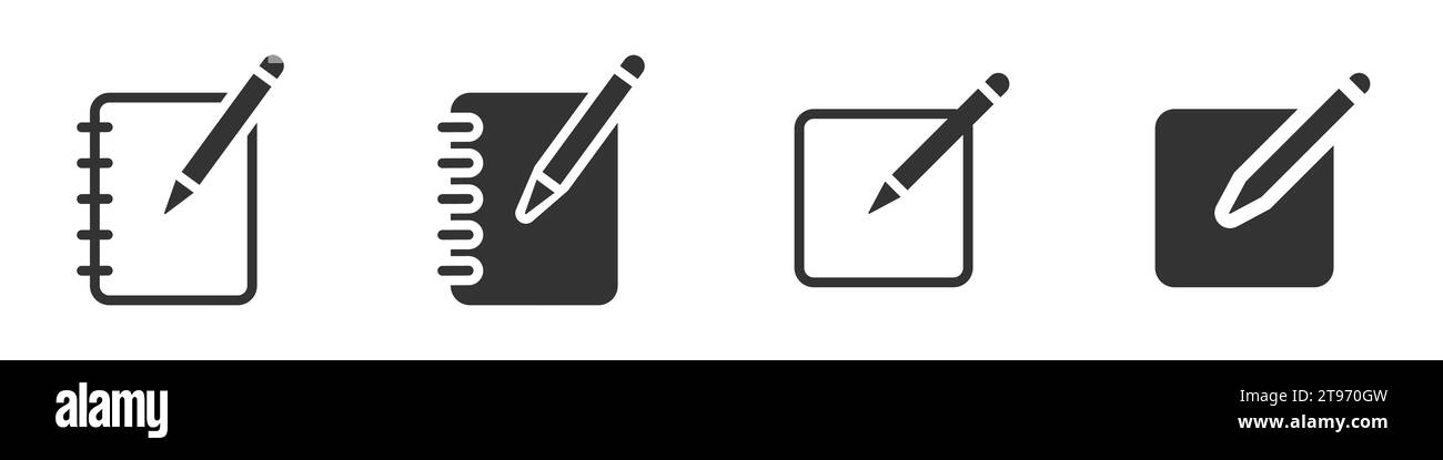 Notepad edit document with pencil icon. Vector illustration Stock Vector Image & Art - Alamy