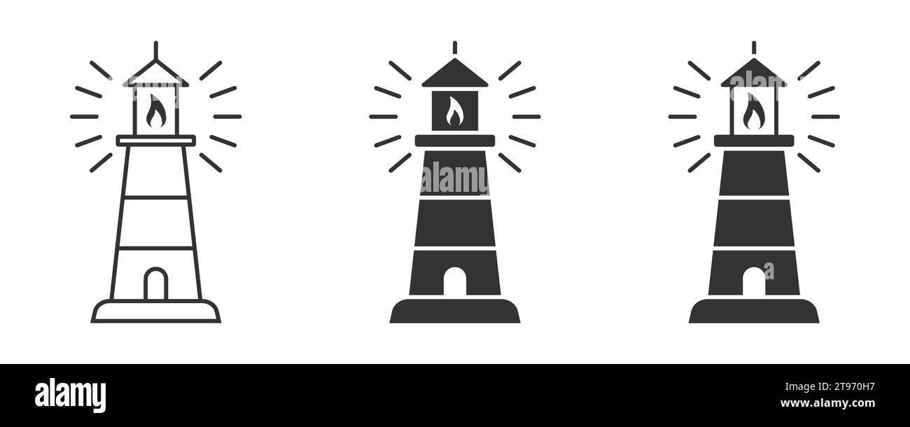 Lighthouse icon isolated on a white background. Vector illustration ...