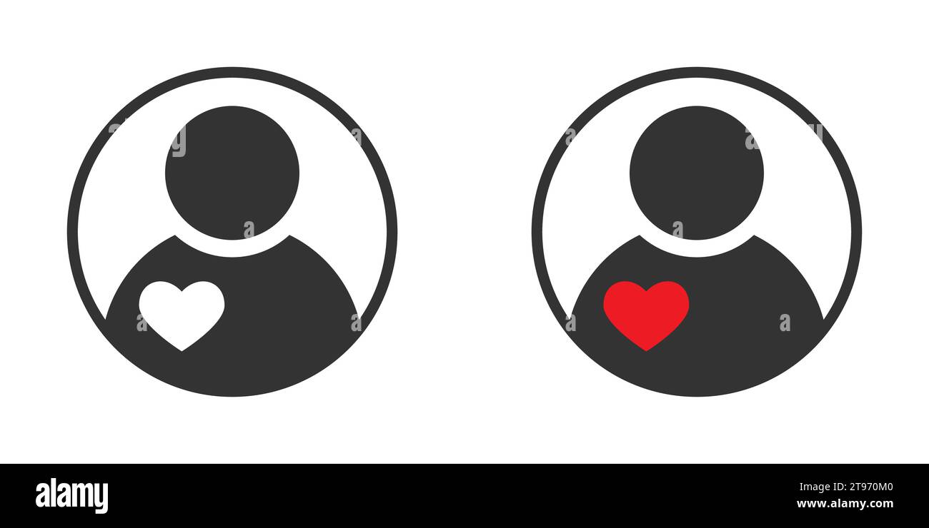 User icon with heart sign. Vector illustration Stock Vector Image & Art ...