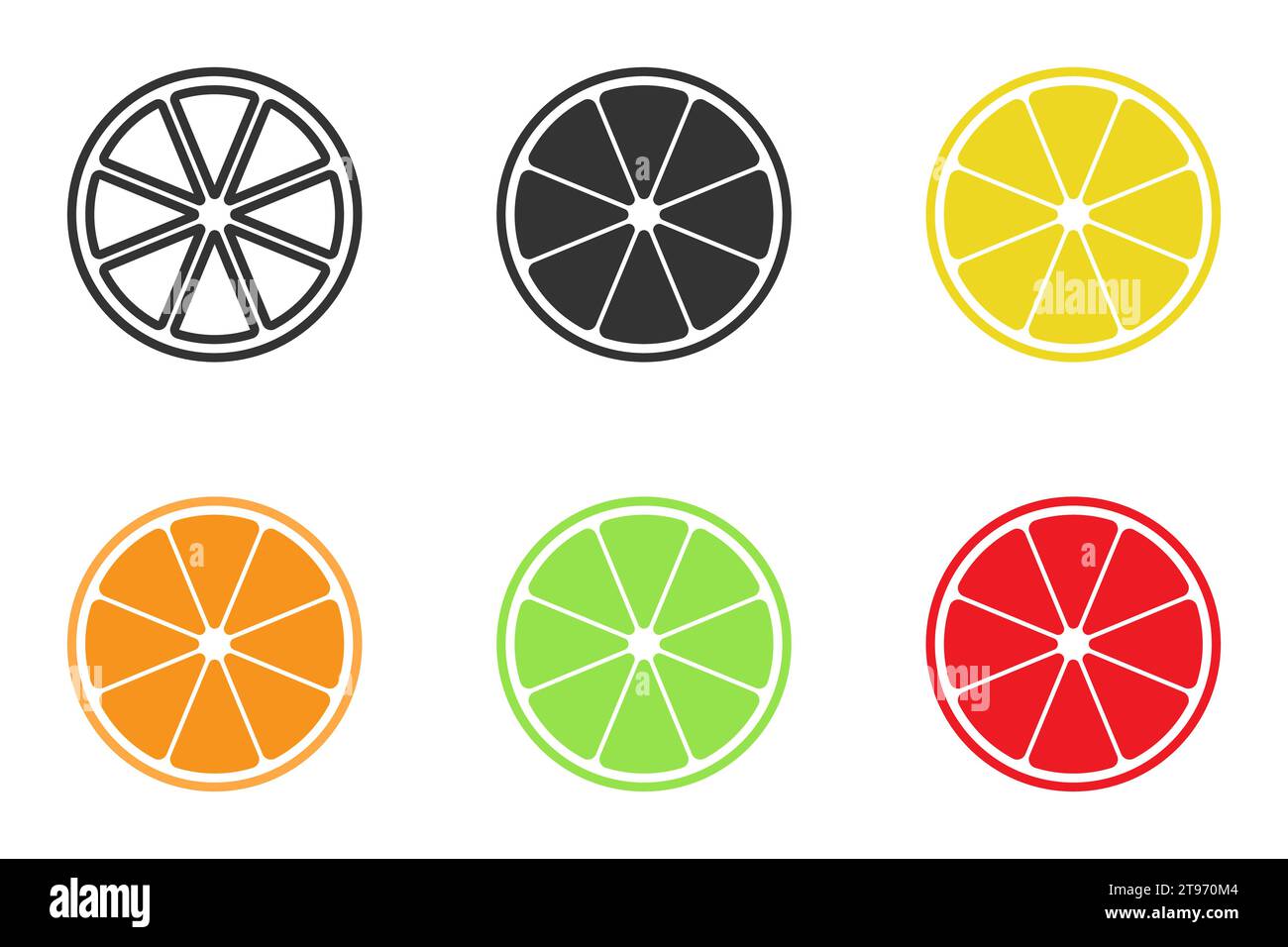 Lemon slices set slice Stock Vector Images - Alamy