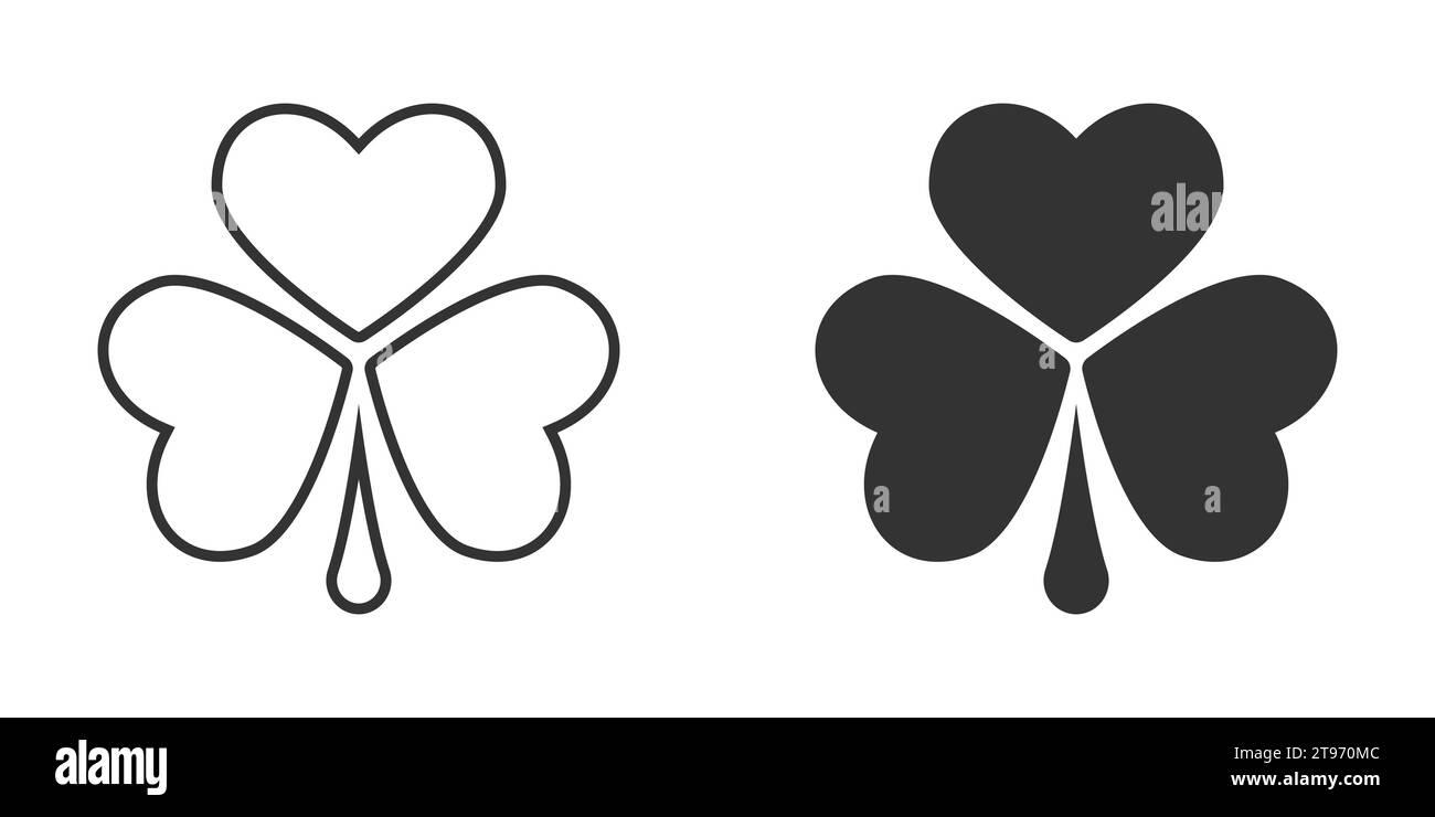 Shamrock icon isolated on a white background. Vector illustration Stock ...