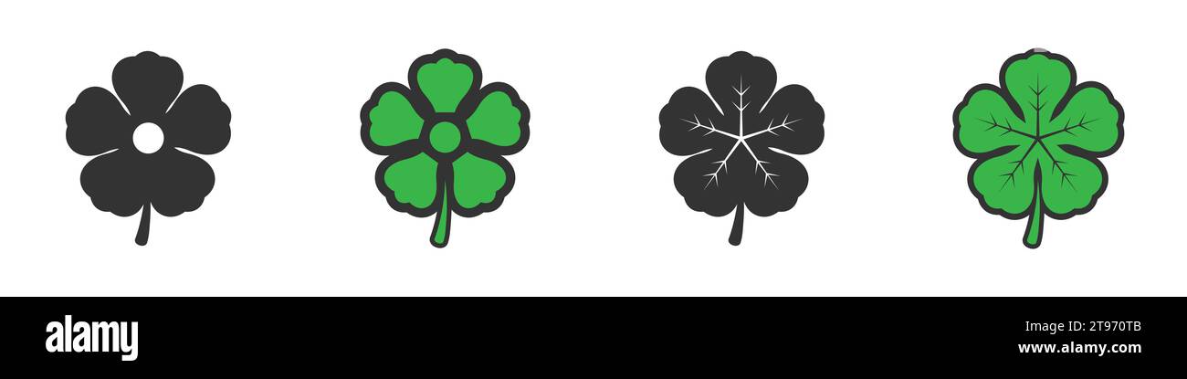 Shamrock icon set. Vector illustration Stock Vector Image & Art - Alamy