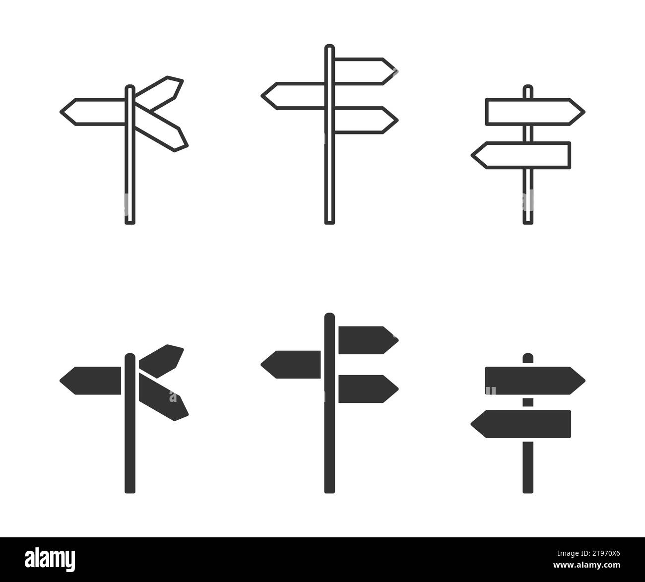 Direction roadsign road sign Black and White Stock Photos & Images - Alamy