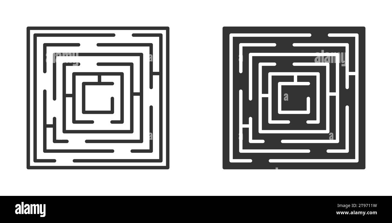 Maze icon isolated on a white background. Vector illustration Stock ...
