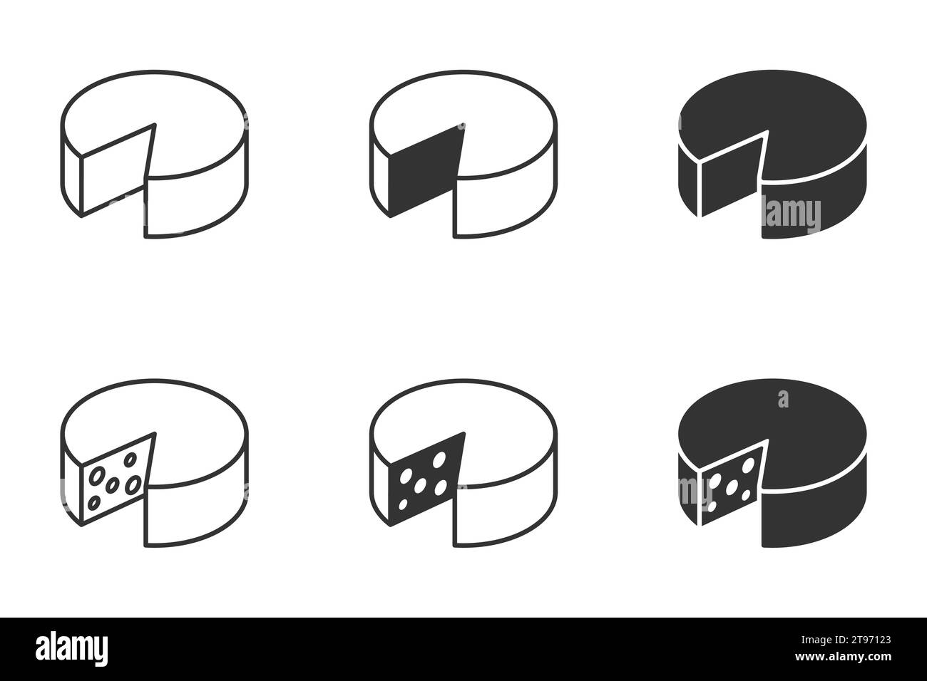 Round cheese wheel icon set. Vector illustration Stock Vector Image ...