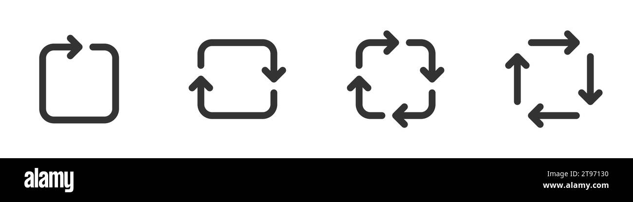 Repetitive process icon set. Vector illustration Stock Vector Image ...