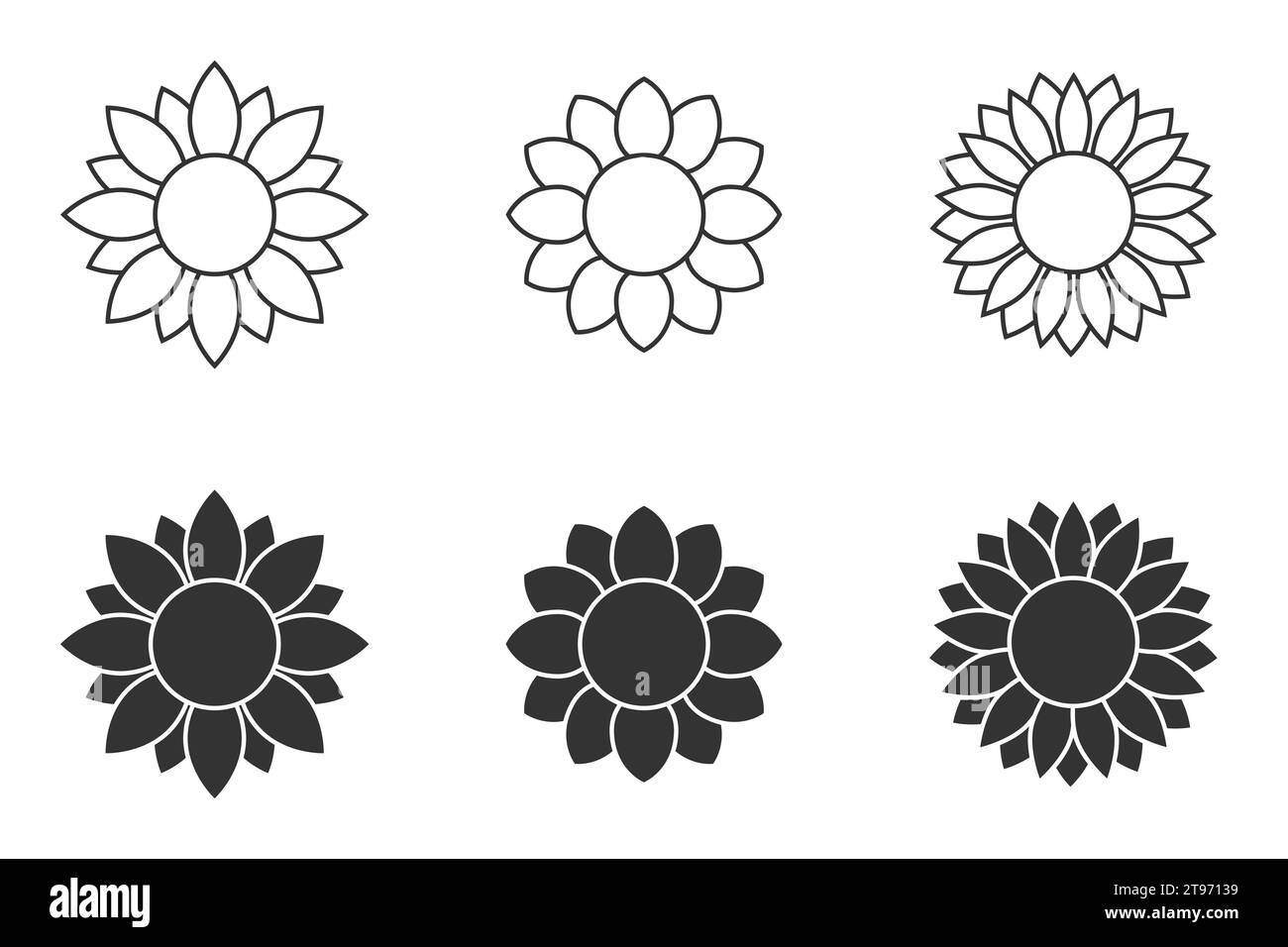Sunflower icon set. Vector illustration Stock Vector Image & Art - Alamy