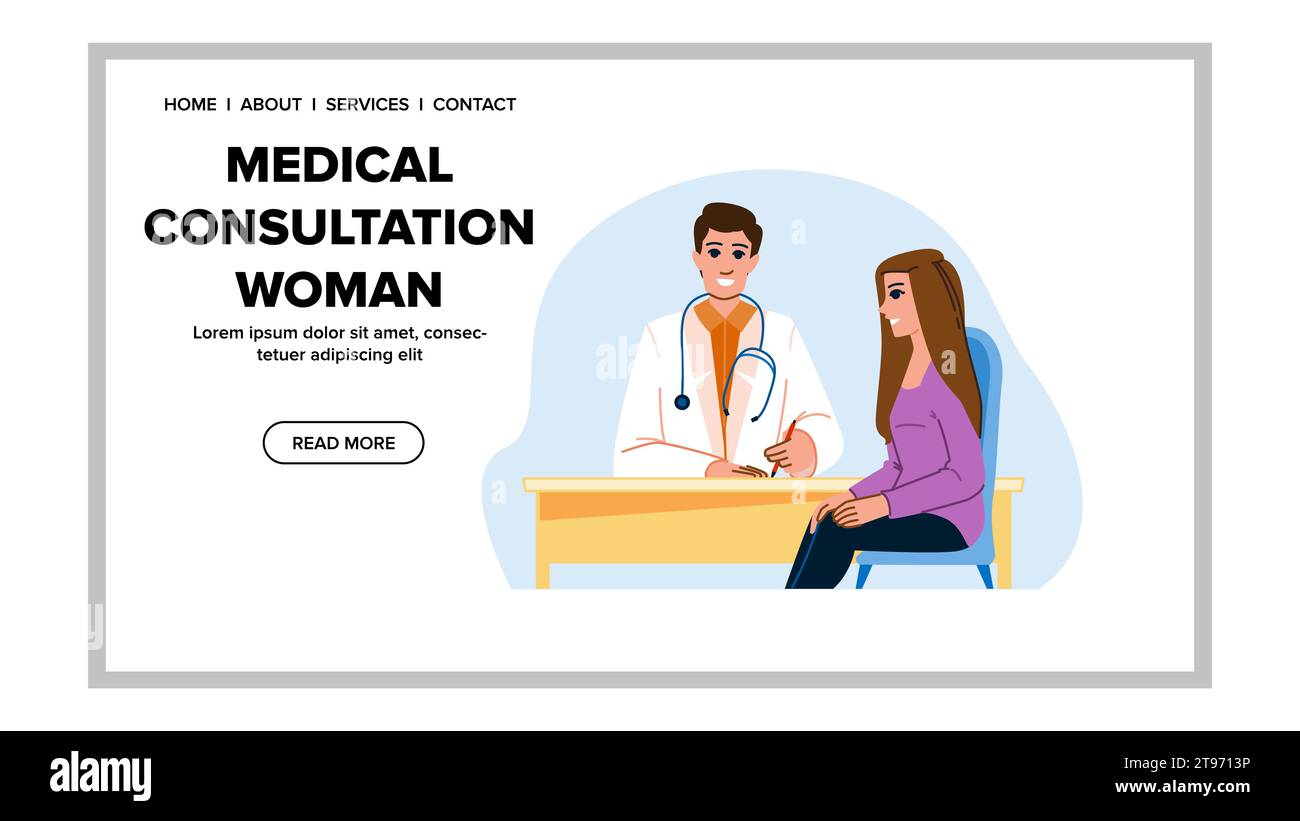 hospital medical consultation woman vector Stock Vector Image & Art - Alamy