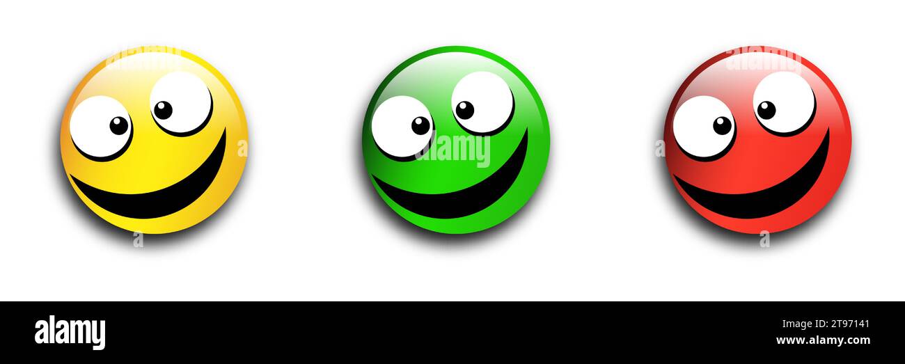 Crazy smile icon set. Cartoon vector illustration Stock Vector Image ...