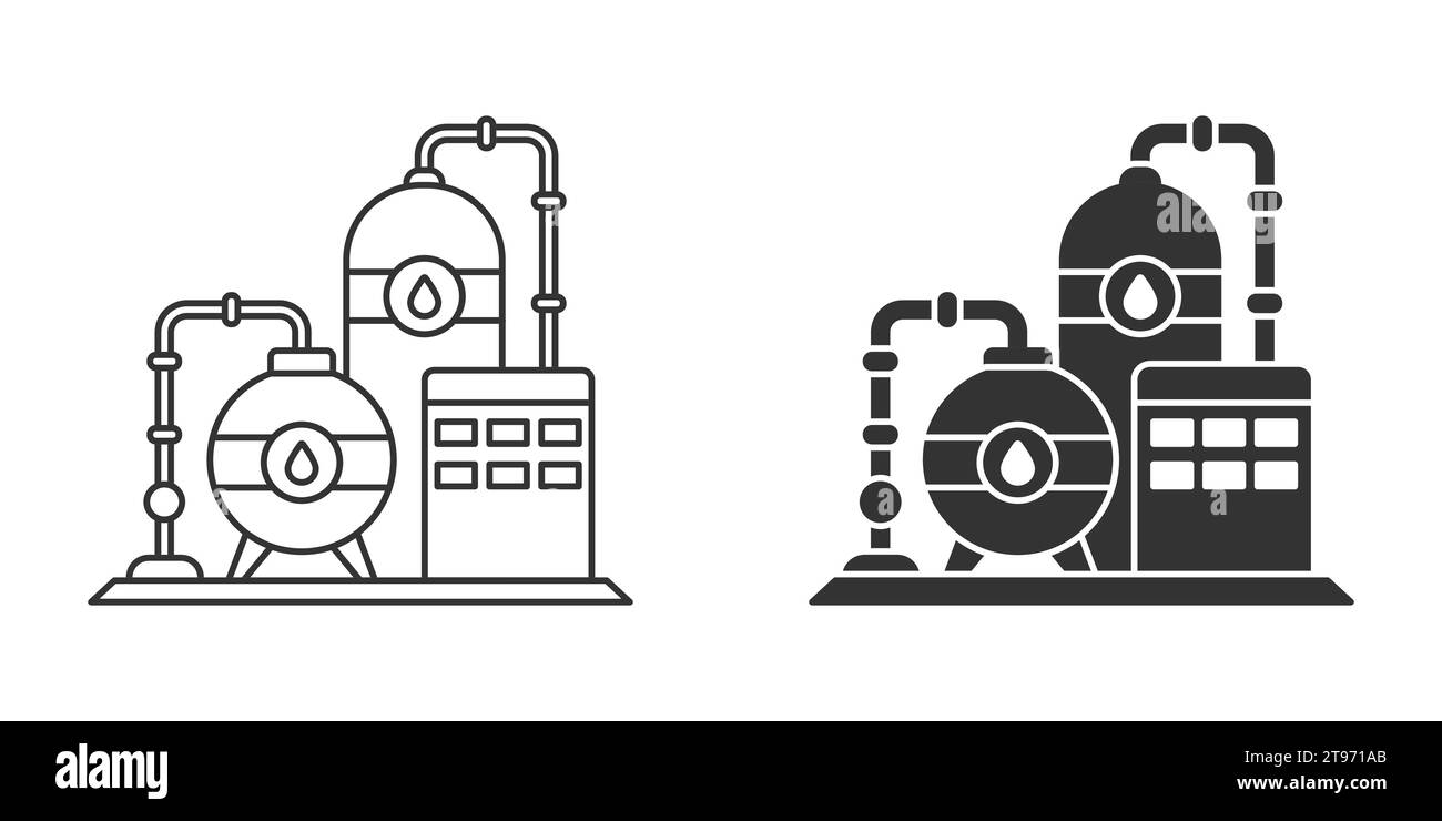 Refinery icon isolated on a white background Stock Vector Image & Art ...