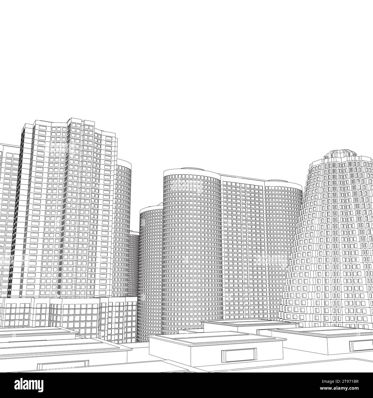 City buildings skyline of metropolitan outline. Town skyline line art ...