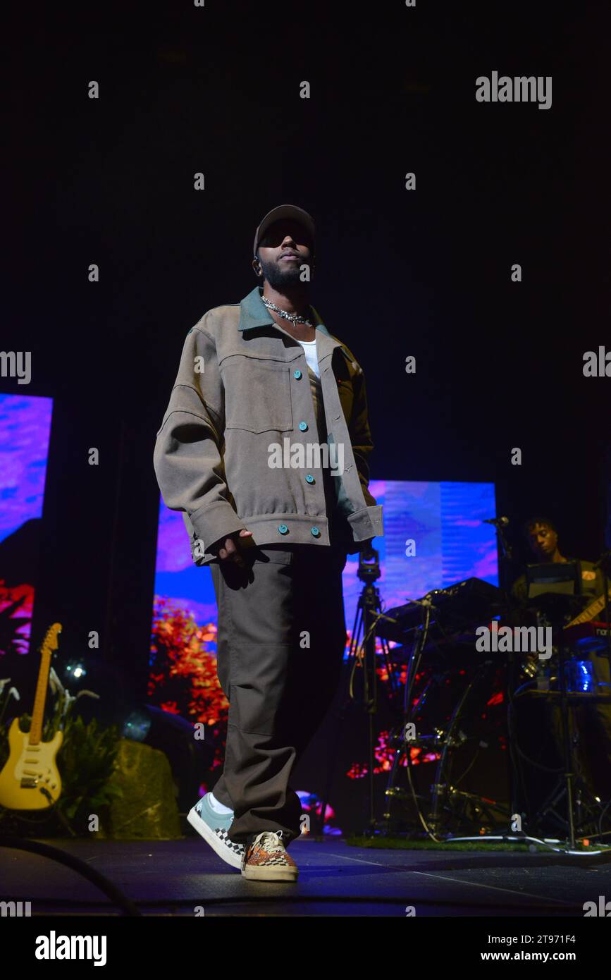 Miami, Florida, USA. 22nd Nov, 2023. 6LACK performs live on stage ...