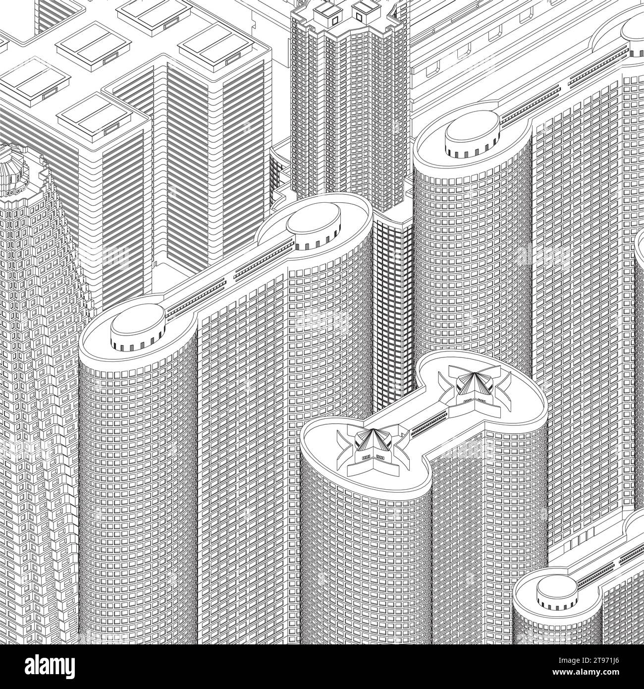 City buildings skyline of metropolitan outline. Town skyline line art ...
