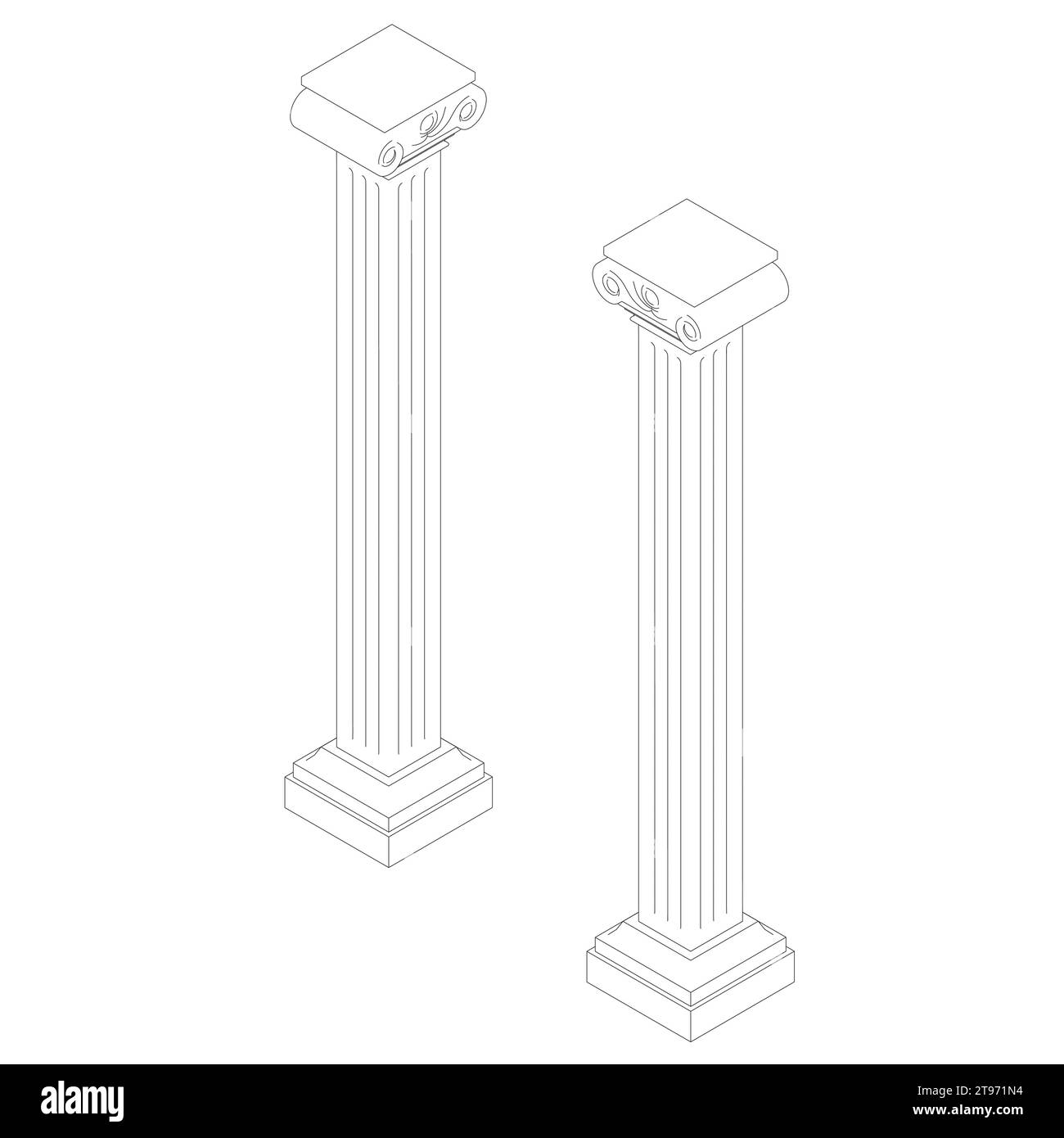 Roman column contour. Illustration on white background for design ...