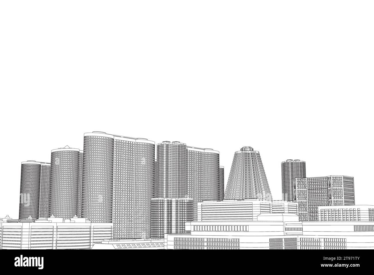 City buildings skyline of metropolitan outline. Town skyline line art ...