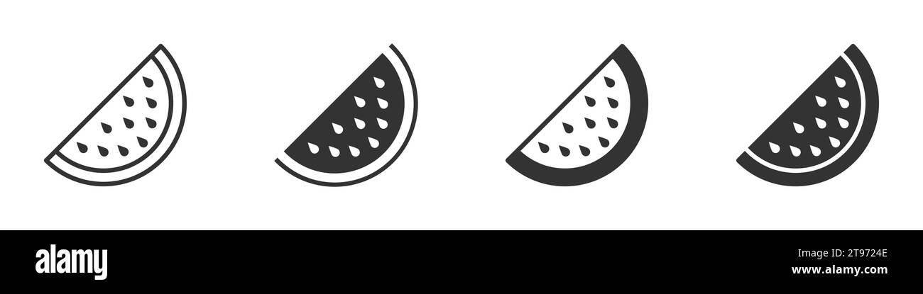 Watermelon slice icon set. Vector illustration Stock Vector Image & Art ...