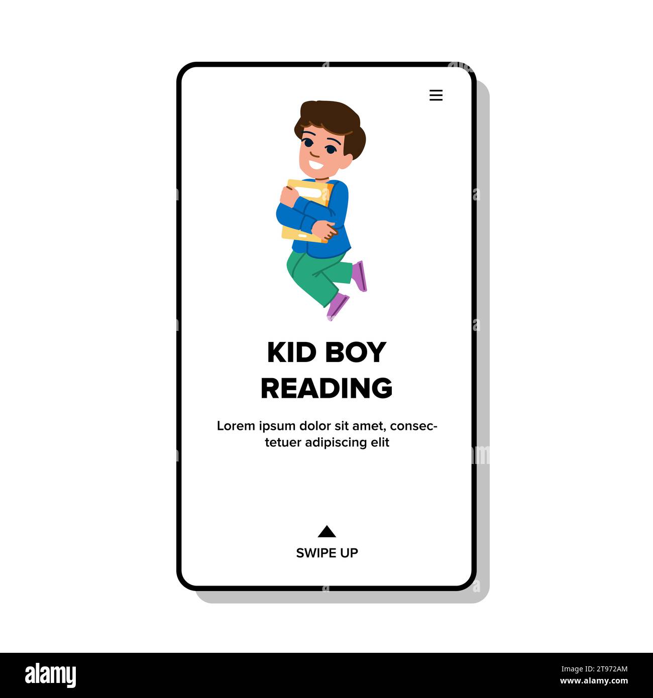 education kid boy reading vector Stock Vector Image & Art - Alamy