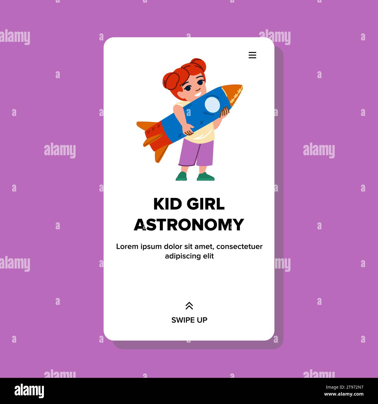 space kid girl astronomy vector Stock Vector Image & Art - Alamy