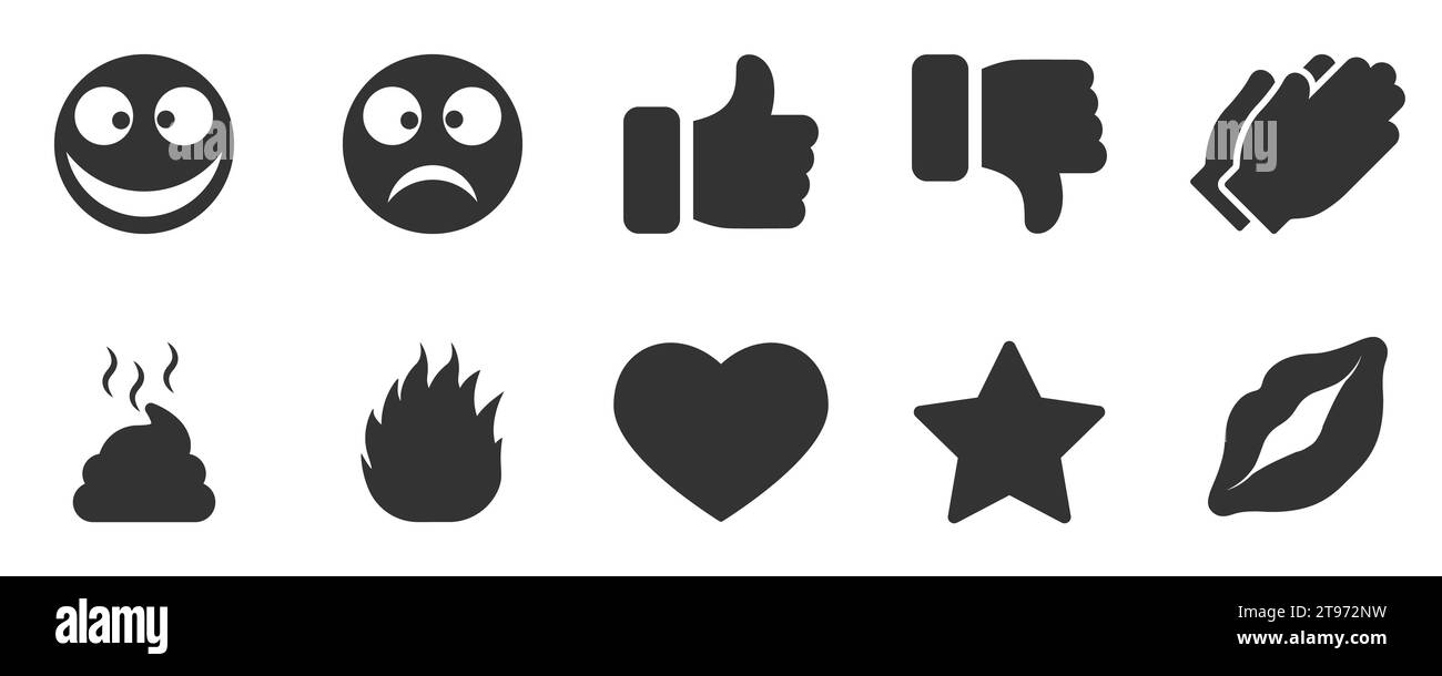 Reactions icon set. Vector illustration Stock Vector Image & Art - Alamy