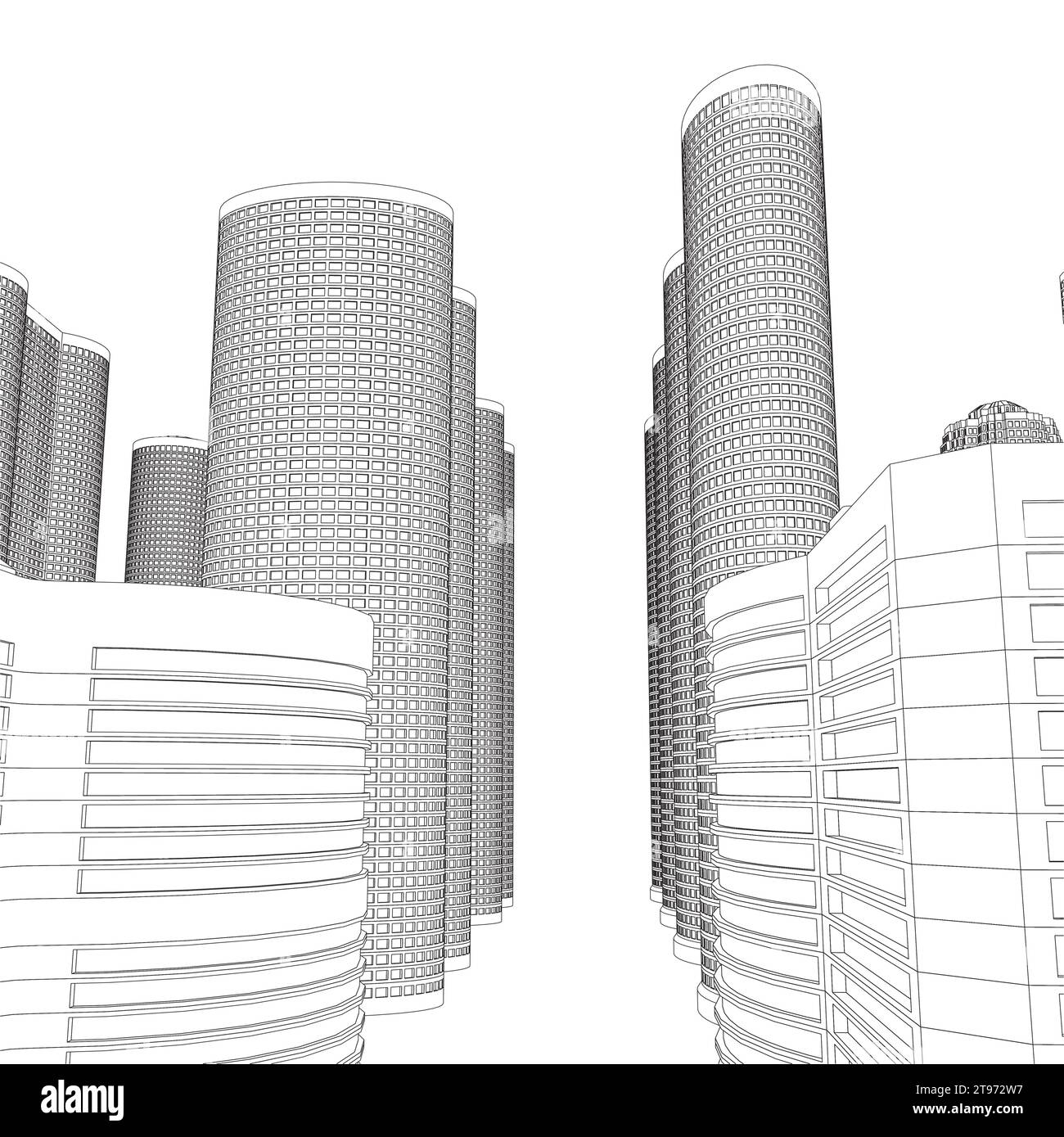 City buildings skyline of metropolitan outline. Town skyline line art ...