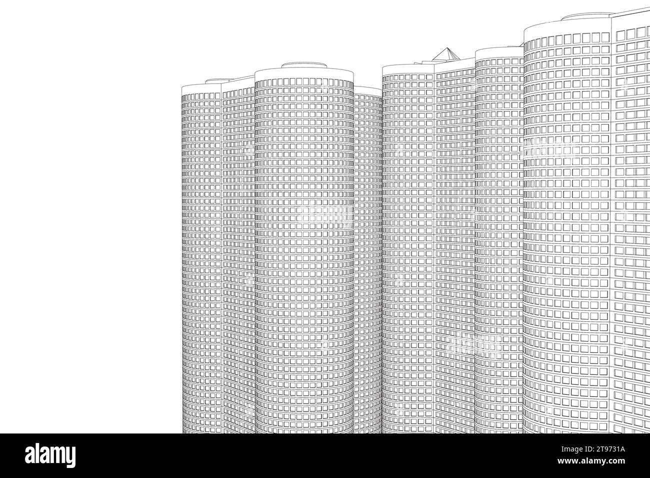 City buildings skyline of metropolitan outline. Town skyline line art ...