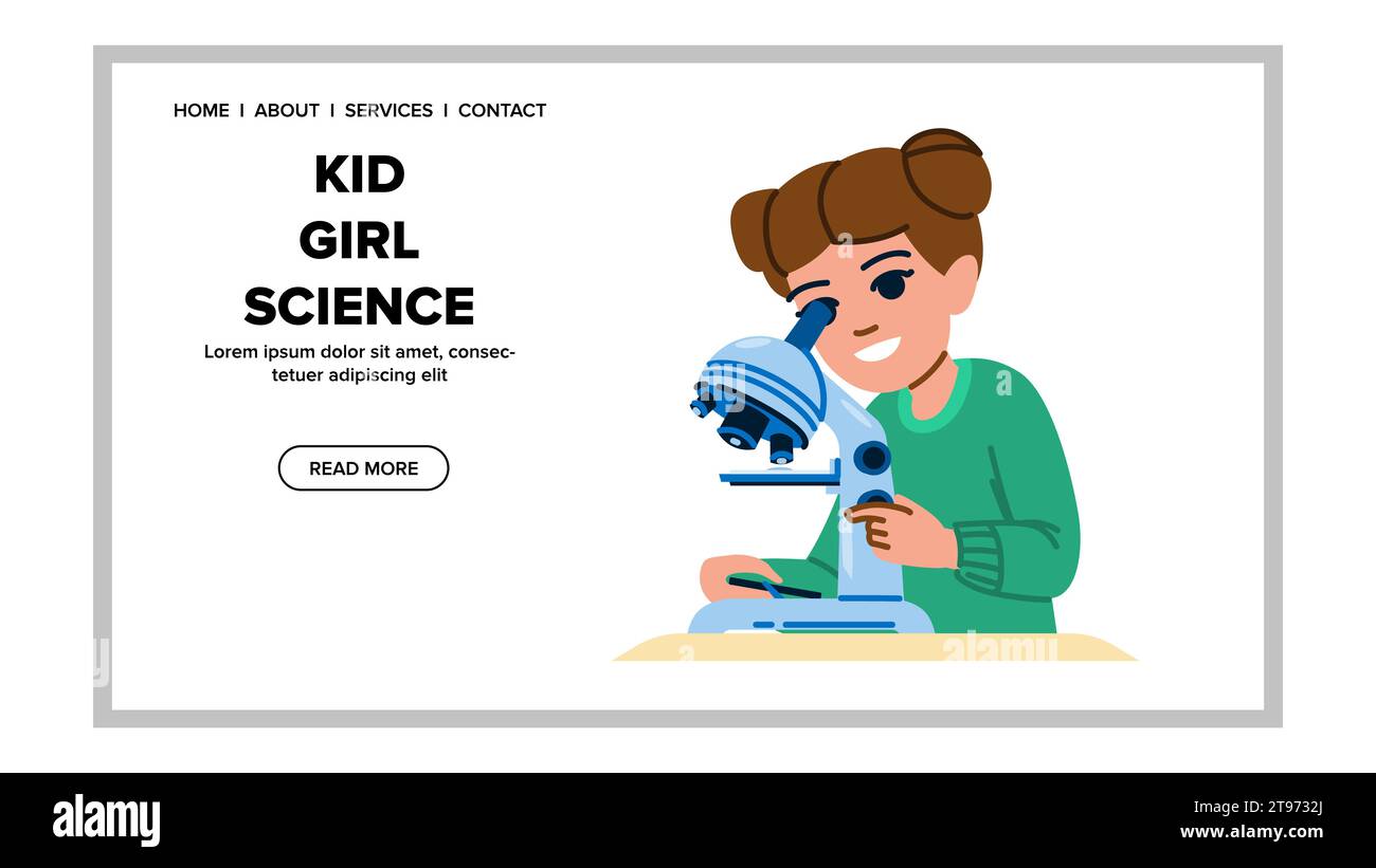 education kid girl science vector Stock Vector Image & Art - Alamy