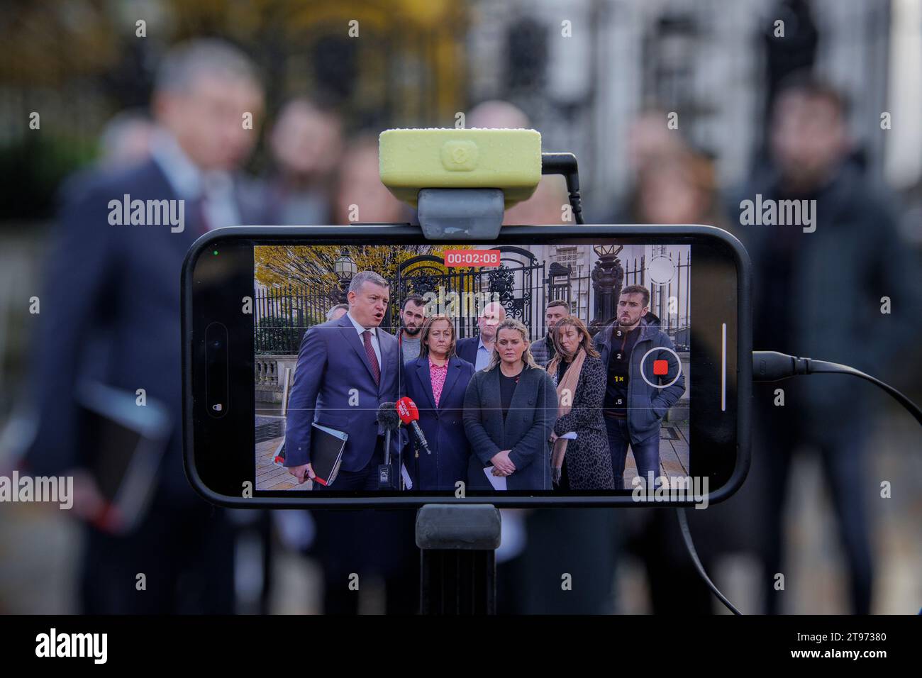 Solicitor Niall Murphy with the family of murdered GAA official Sean ...